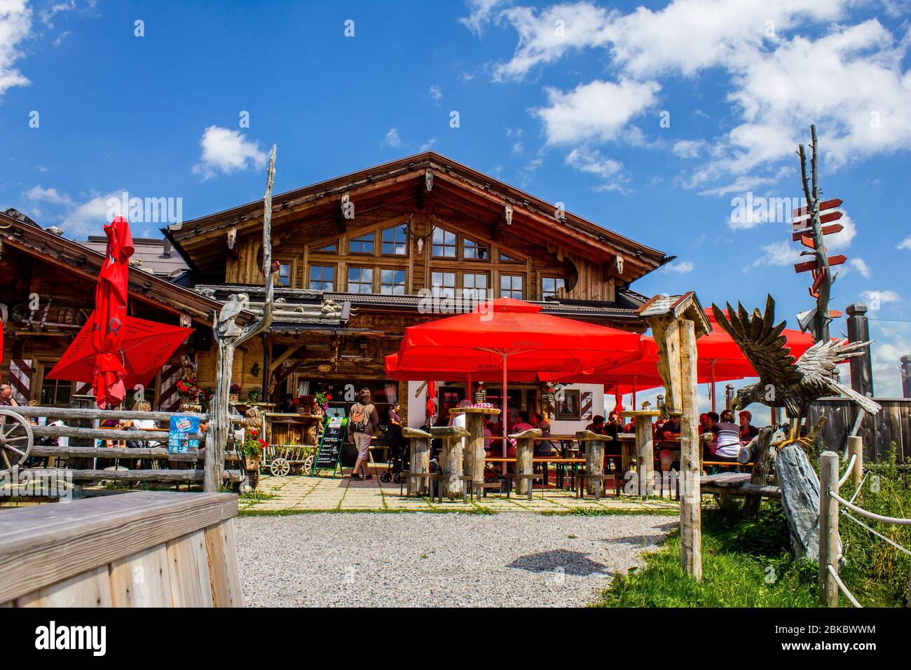Tux, Austria - August 11, 2019: View of Berggasthaus Eggalm, Tux Valley ...