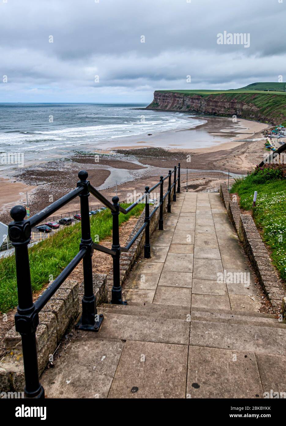 This footpath at Saltburn, Yorkshire leading to the beach and onwards ...