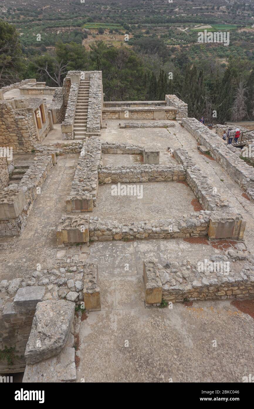 Knossos, Crete, Greece: The ruins of the Knossos Palace, a Minoan ...