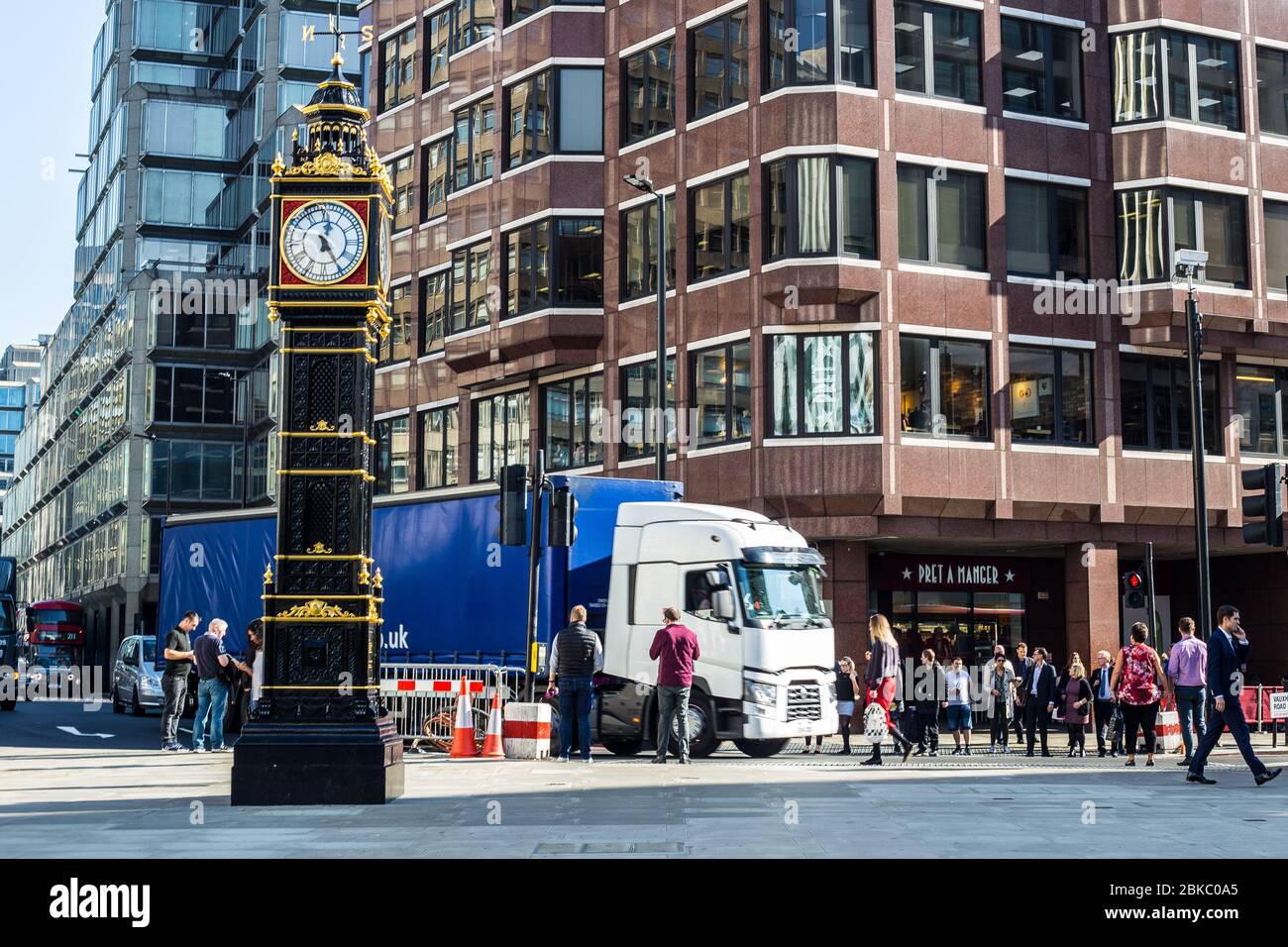 London, UK - October 10, 2018: People Walking Past Little Ben in ...