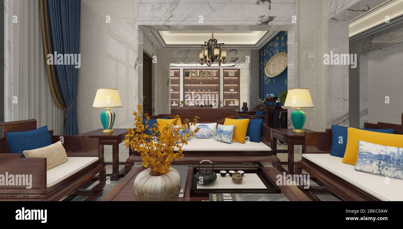 3d render of modern home interior Stock Photo - Alamy
