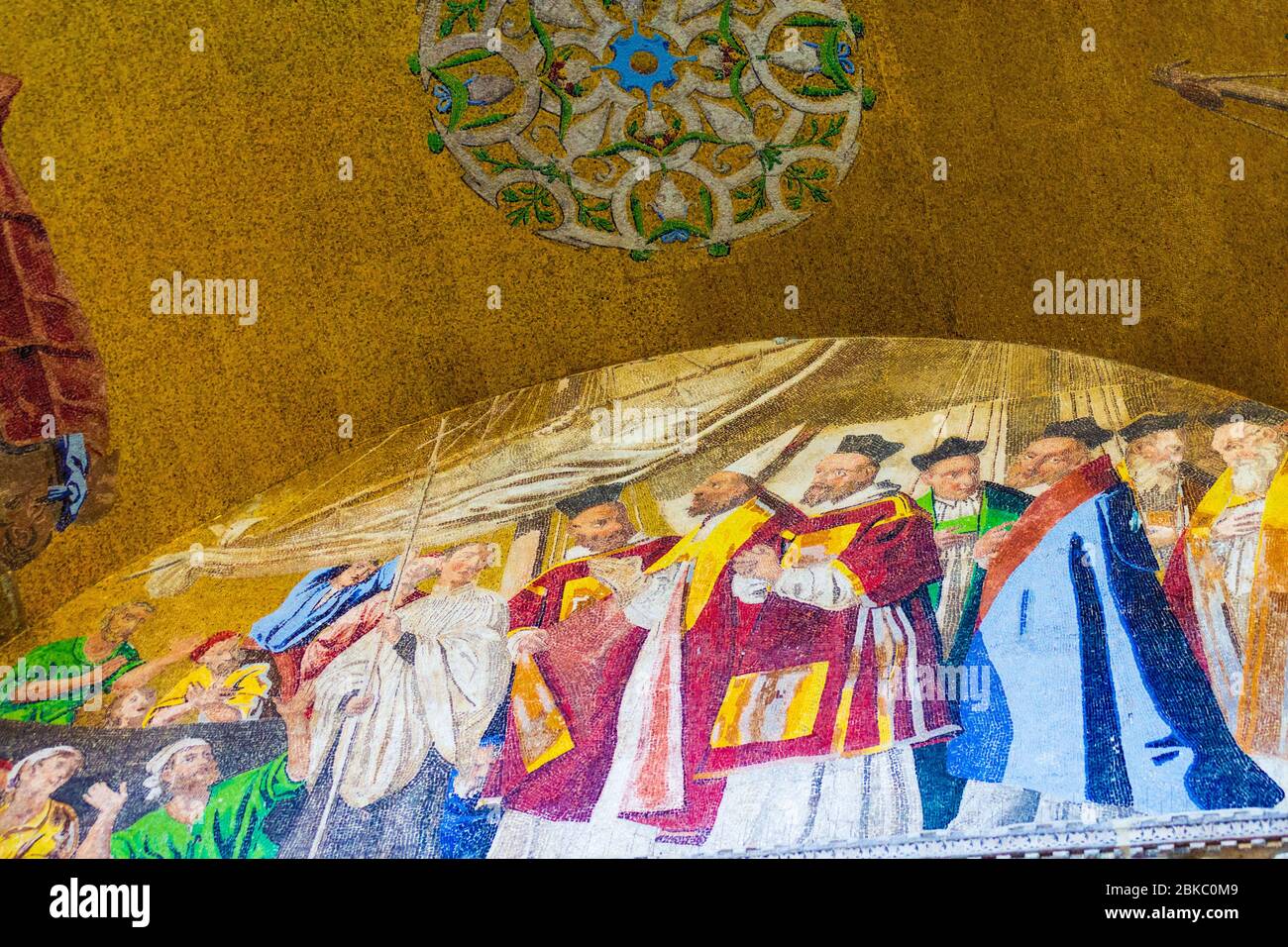 Mosaic on San Marco Basilica facade - The arrival of St. Mark`s body ...