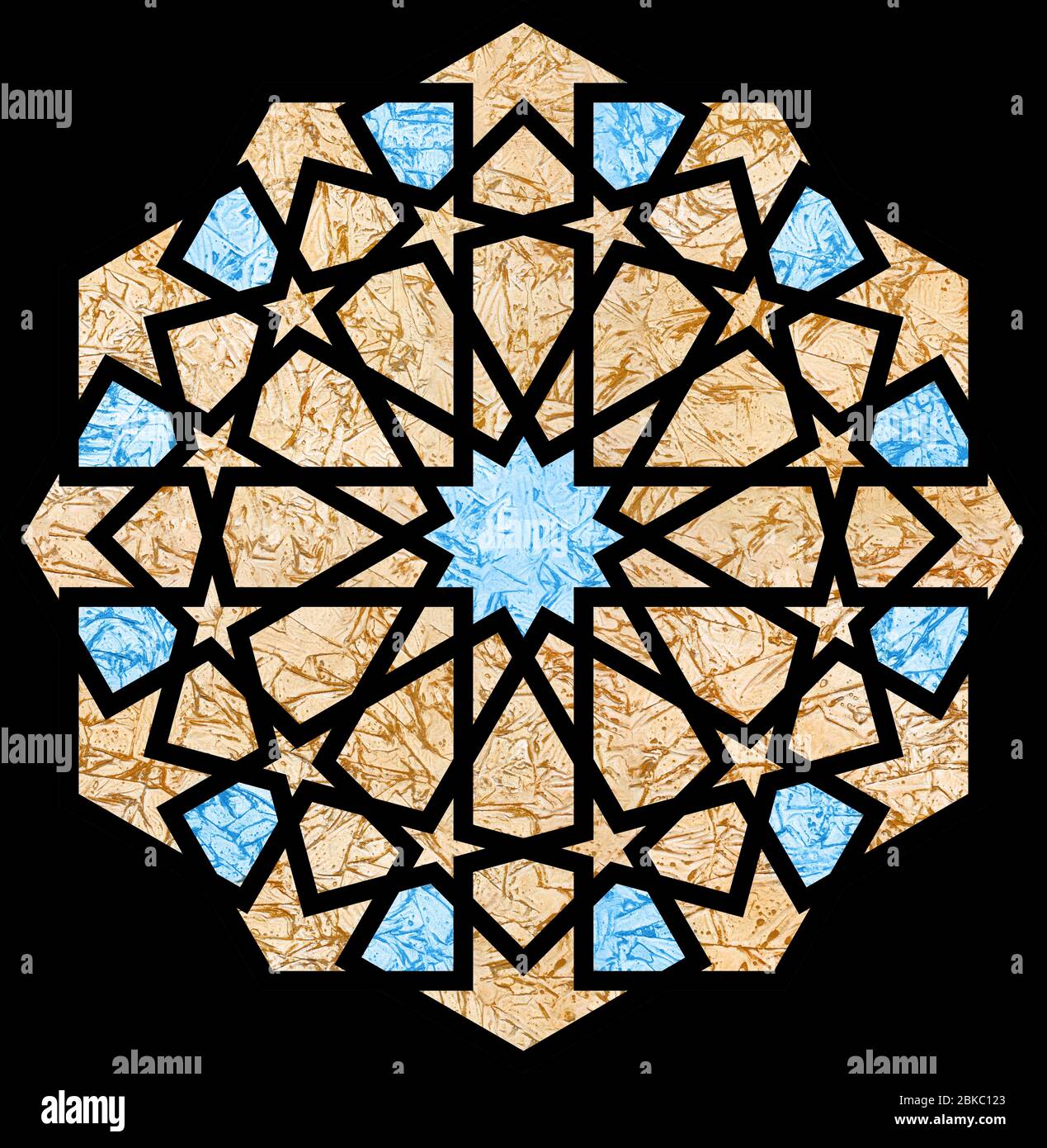 Arabesque round geometric element textured with rich texture ...