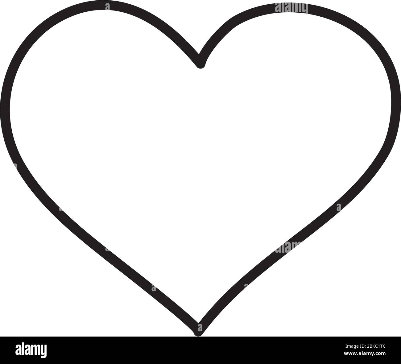heart icon over white background, line style, vector illustration Stock ...