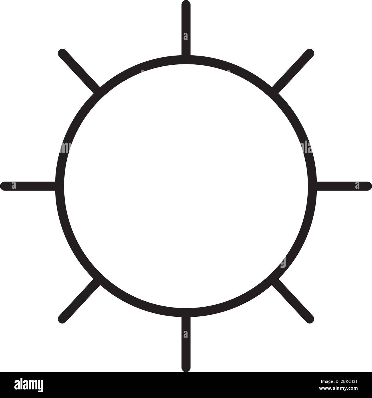 sun icon over white background, line style, vector illustration Stock ...