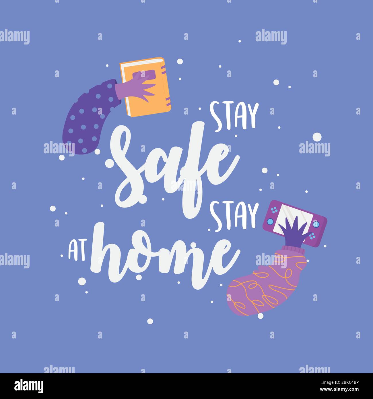 coronavirus messages, stay safe, stay at home, prevention vector ...