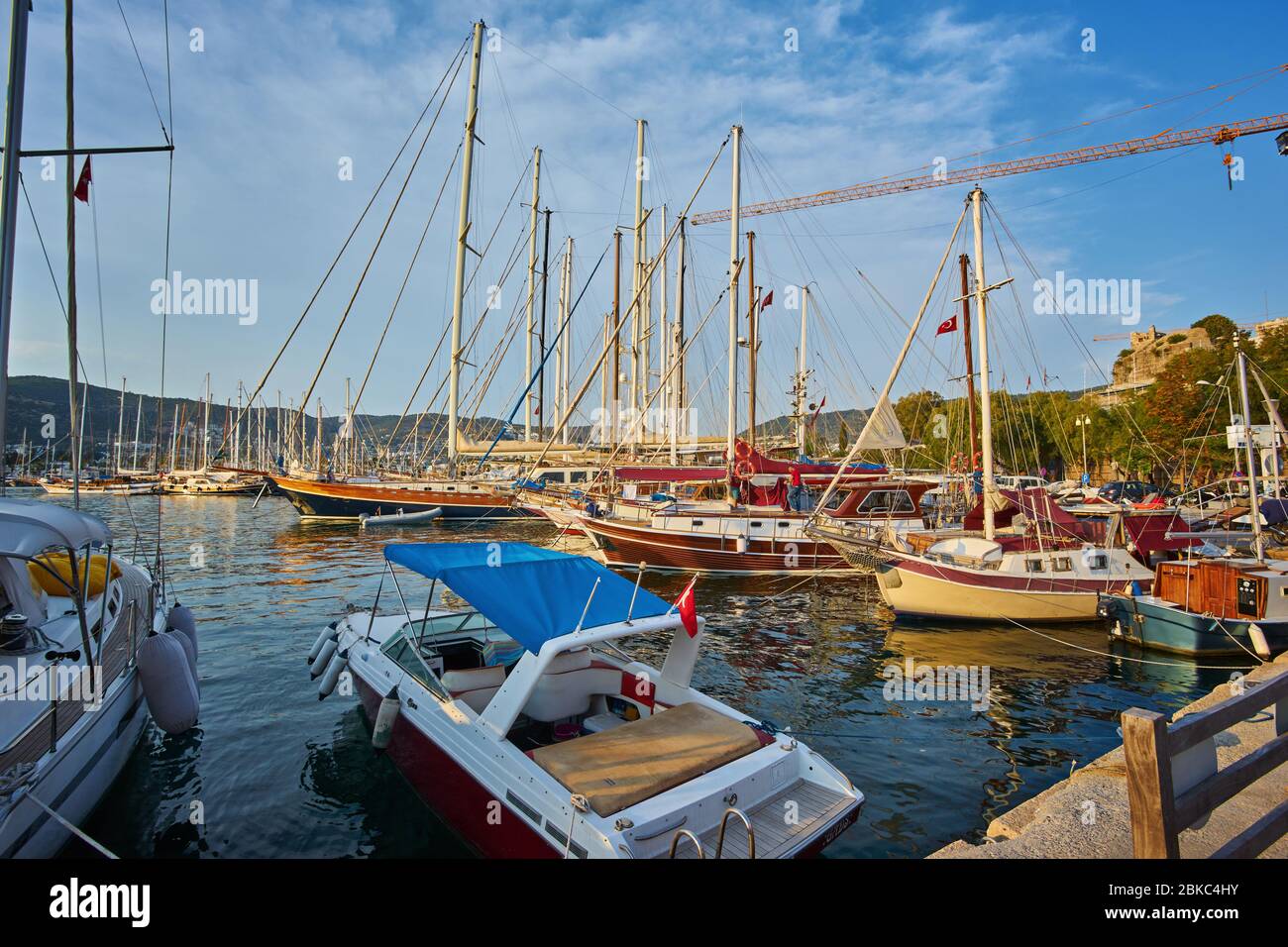Bodrum, Turkey - May 1 2018: Embankment. Old central part of Bodrum ...