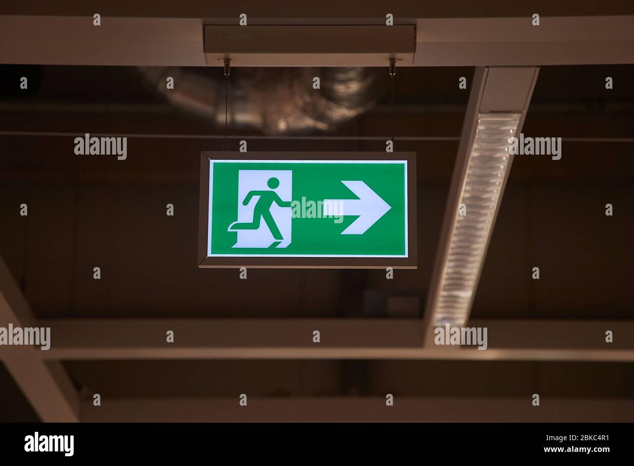 Emergency Exit Sign Stock Photo - Alamy