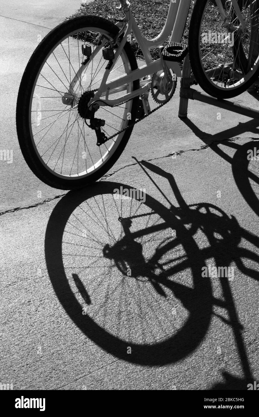 Bike Tire in sun and with shadow Stock Photo - Alamy