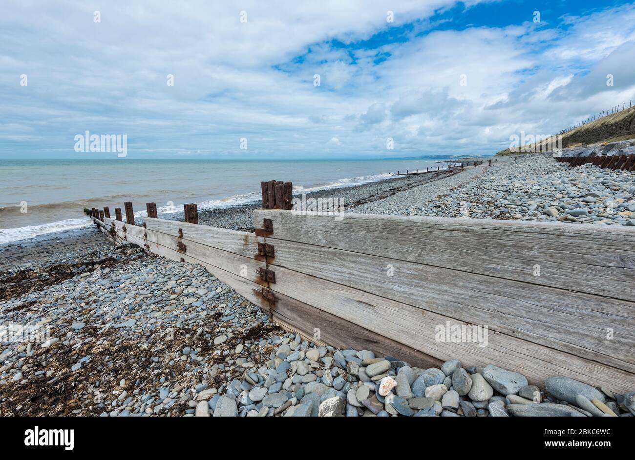 beach protection devices on the welsh coast Stock Photo - Alamy