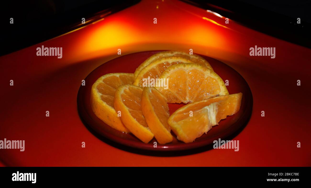 Fresh Orange Slices also called as Santra Stock Photo - Alamy