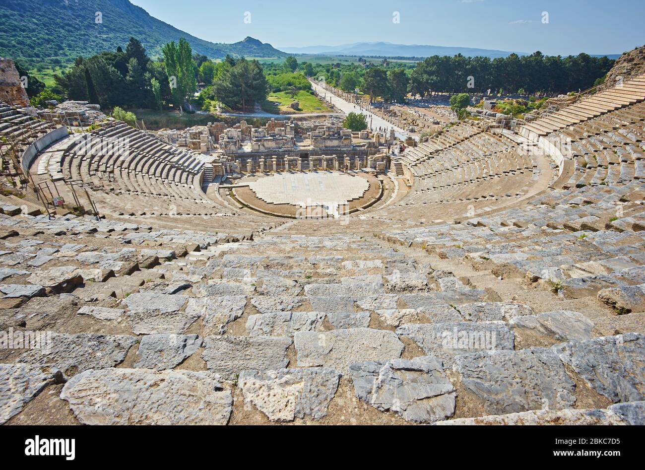 Amphitheatre in the roman ruins of Ephesus, Turkey Stock Photo - Alamy