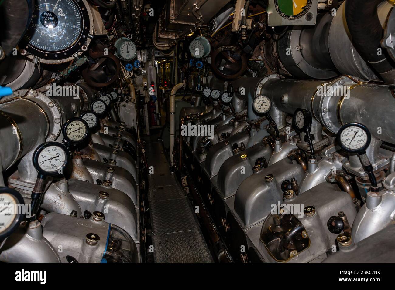 The engine compartment of HMAS Onslow, Sydney, Australia Stock Photo ...