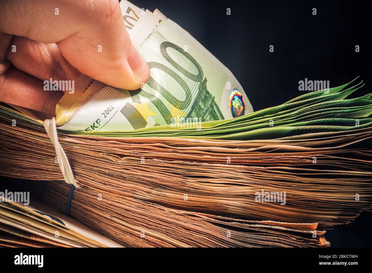 Pile of Cash Money Euro Currency Counting. Financial Theme Stock Photo ...