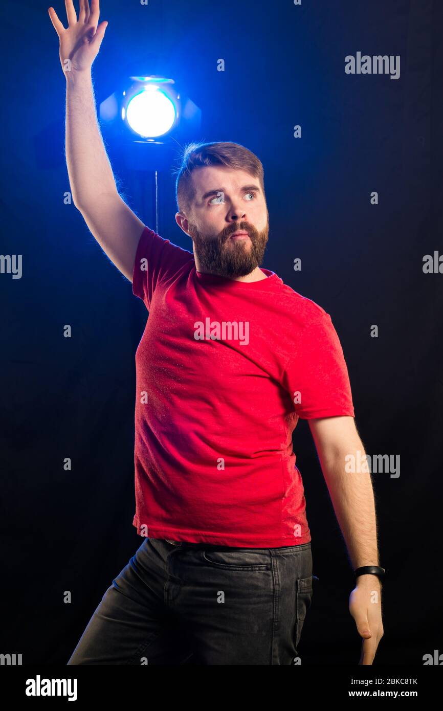 Young crazy man dancing. Joke and humor concept Stock Photo - Alamy