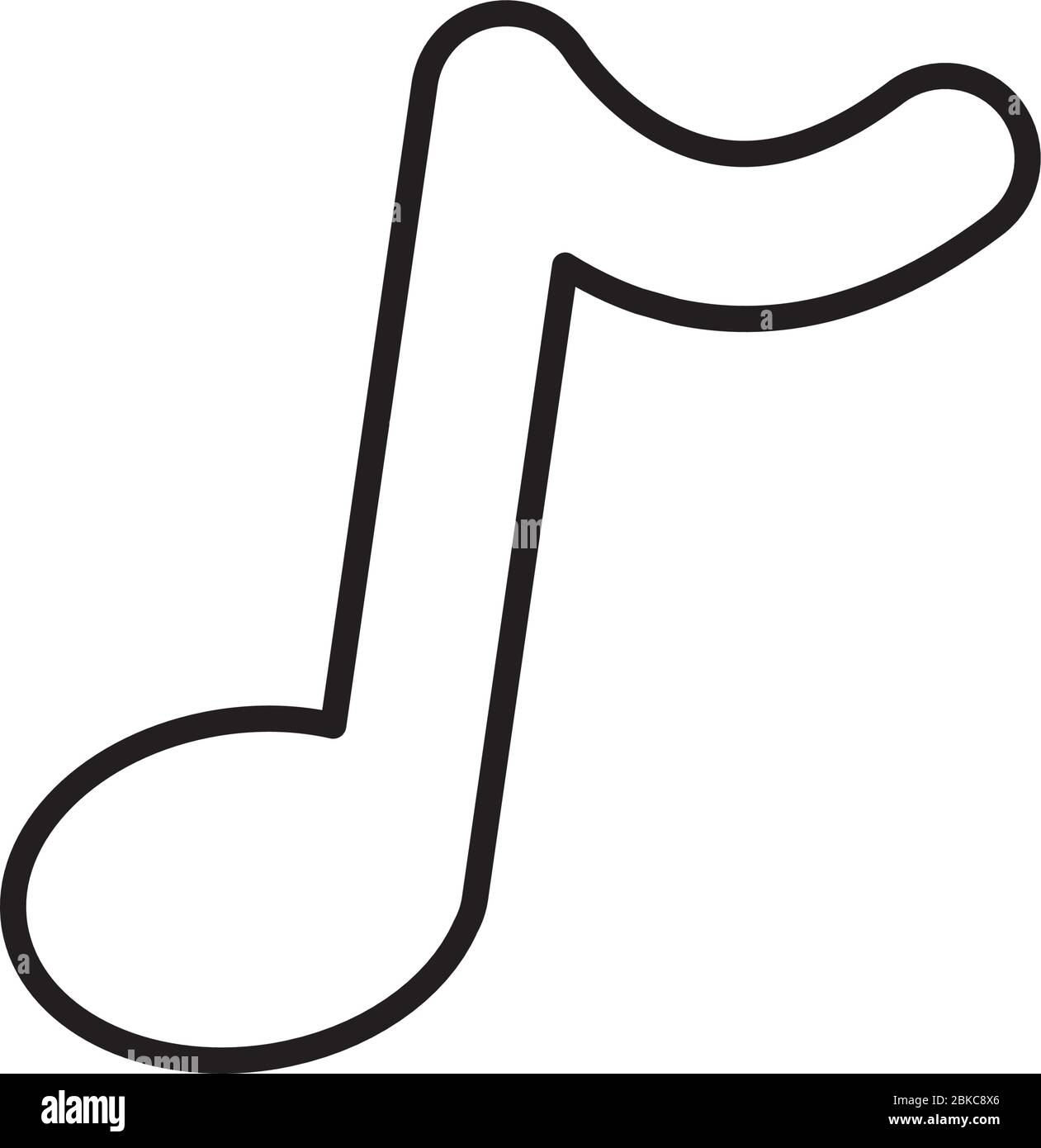 musical note icon over white background, line style, vector ...