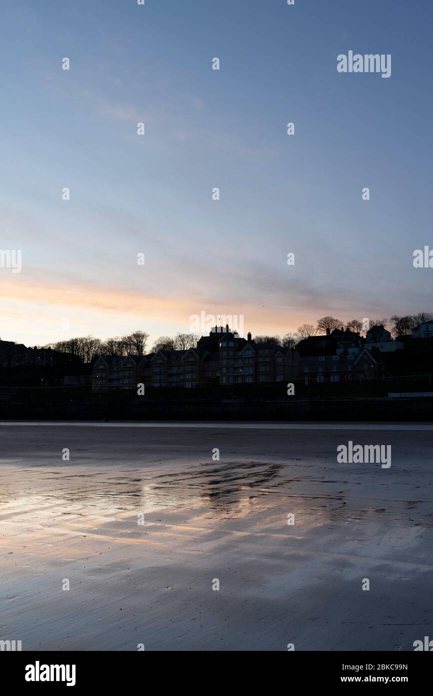 Sunset at Filey Beach - Filey, Yorkshire, UK Stock Photo - Alamy