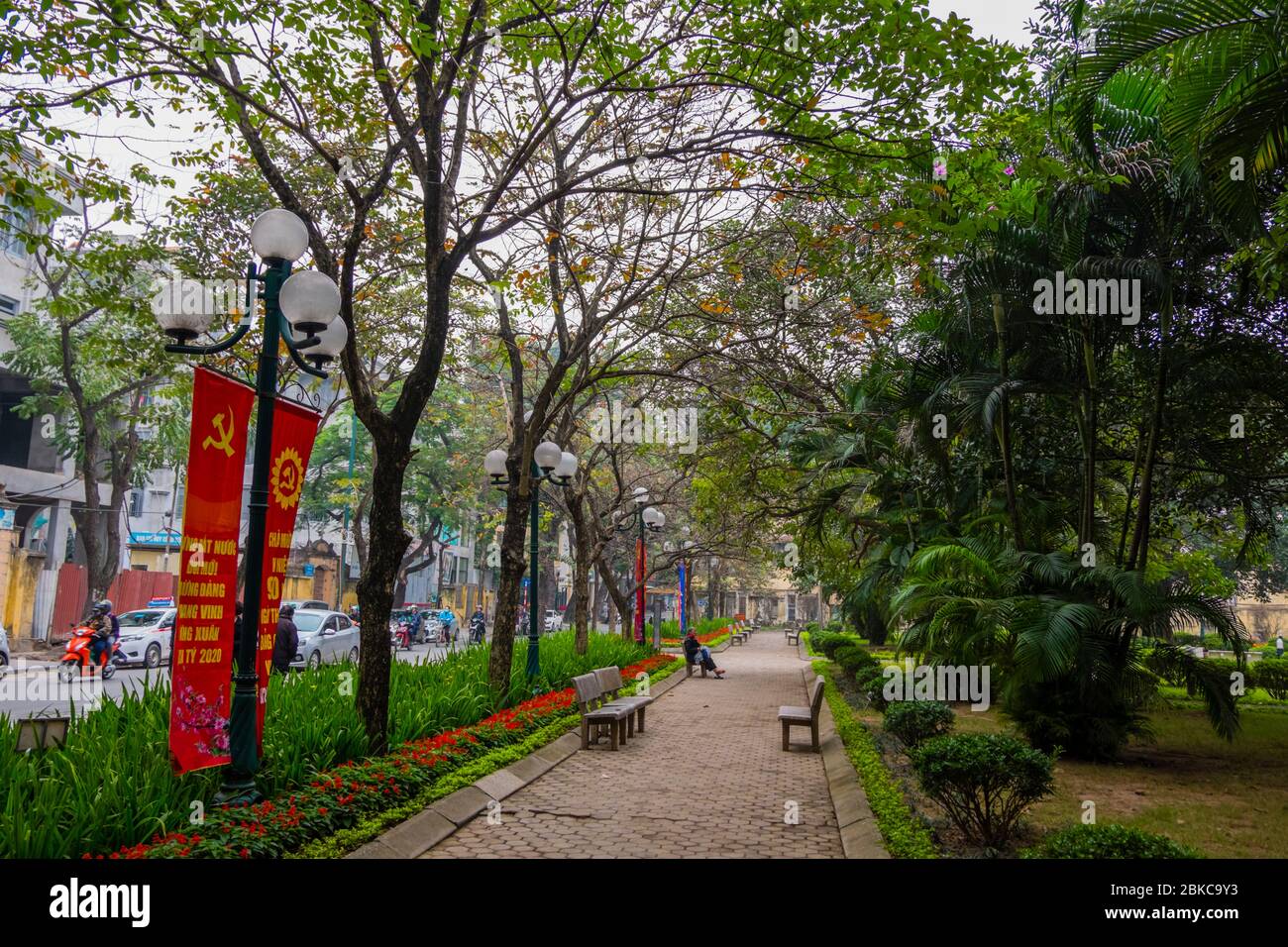 Na Chung street, at Hang Trong Flower Garden, Hoan Kiem district, Hanoi ...