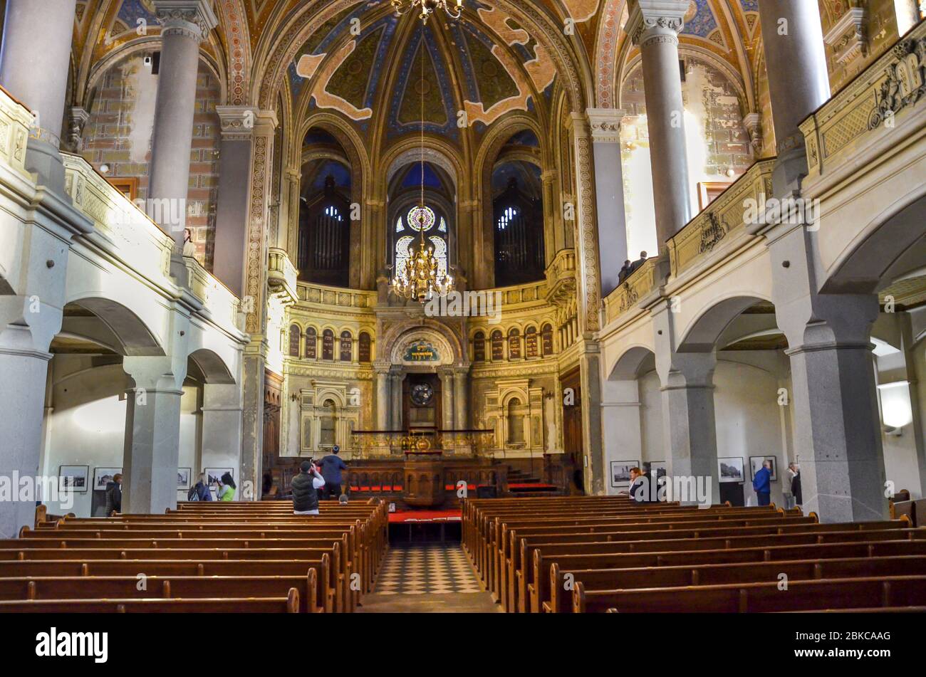 Pilsen, Czech Republic - Oct 28, 2019: Interior of the Great Synagogue ...