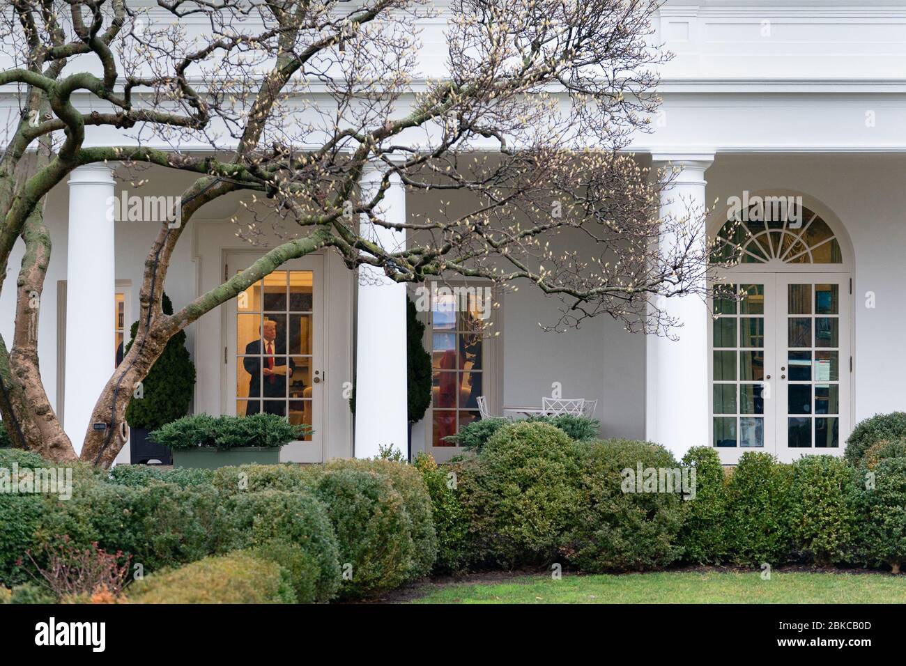 On February 10, 2020, President Donald J. Trump was seen through the ...