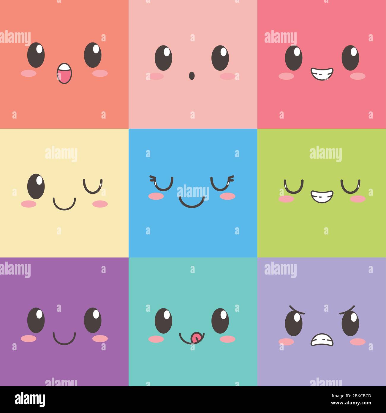 Square Cartoon Faces