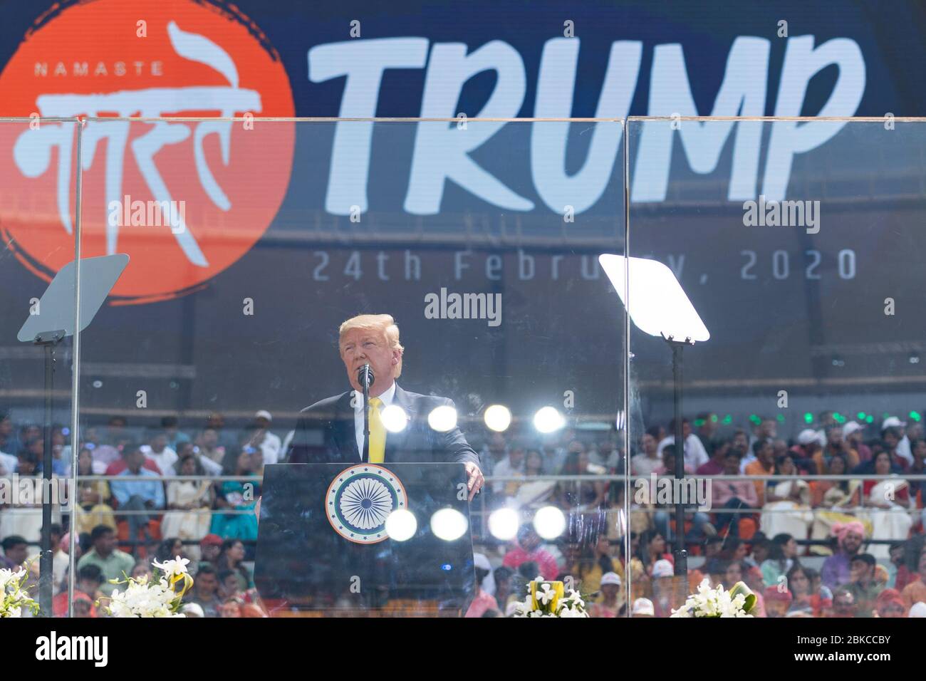 On February 24, 2020, President Donald J. Trump delivers remarks at the ...