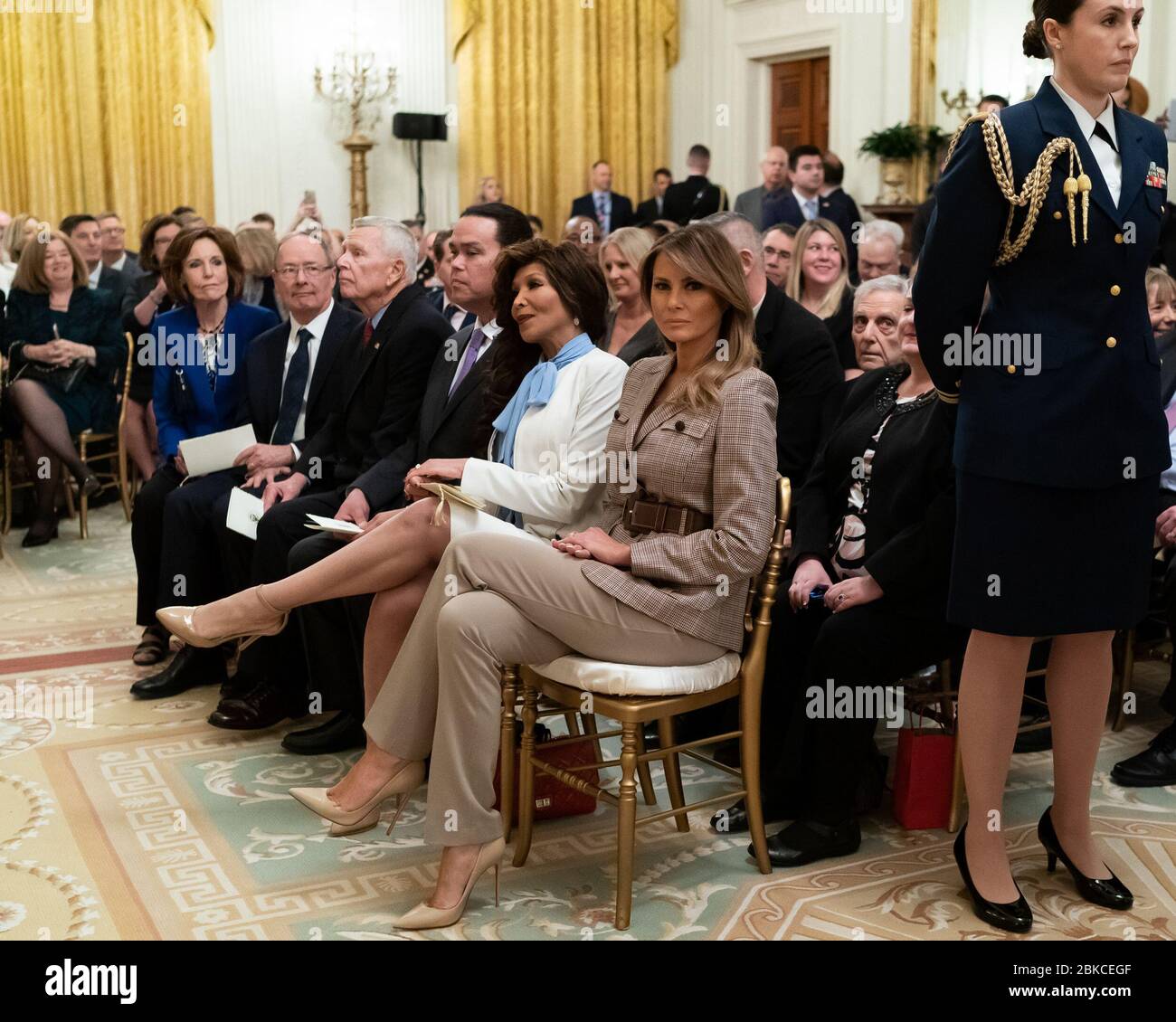 First Lady Melania Trump, joined by members of the Keane family ...