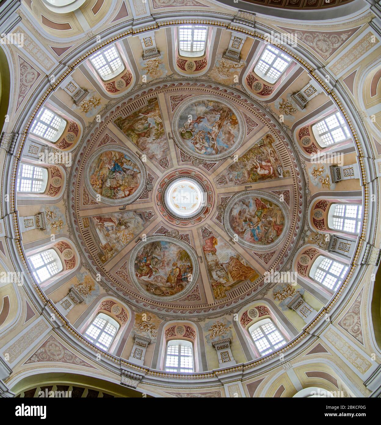 Polish baroque architecture. Church - basilica in Trzemeszno, Poland ...