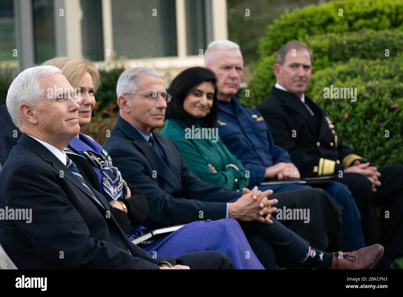 On March 29, 2020, Vice President Mike Pence, joined by members of the ...