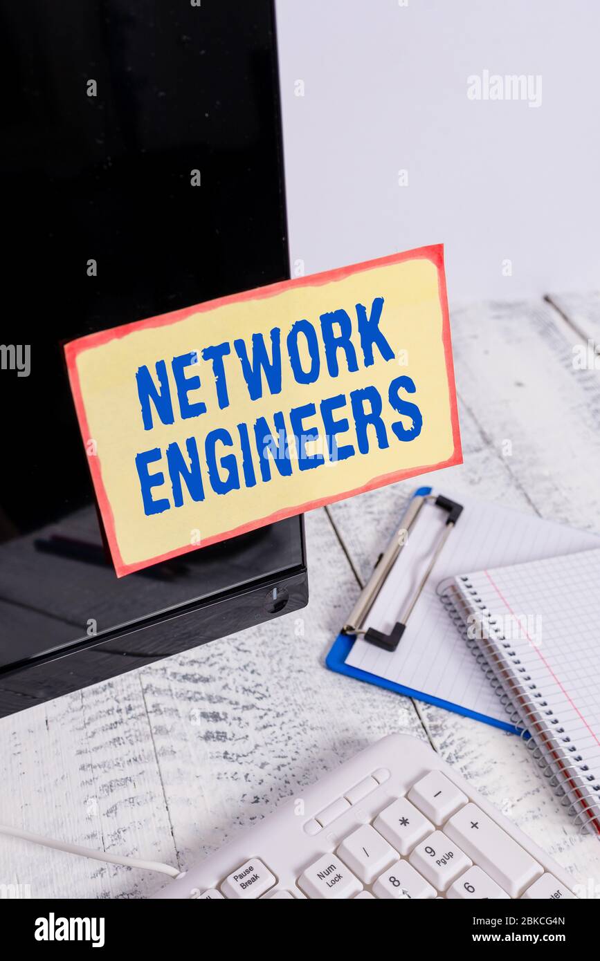Conceptual hand writing showing Network Engineers. Concept meaning Technology professional ...