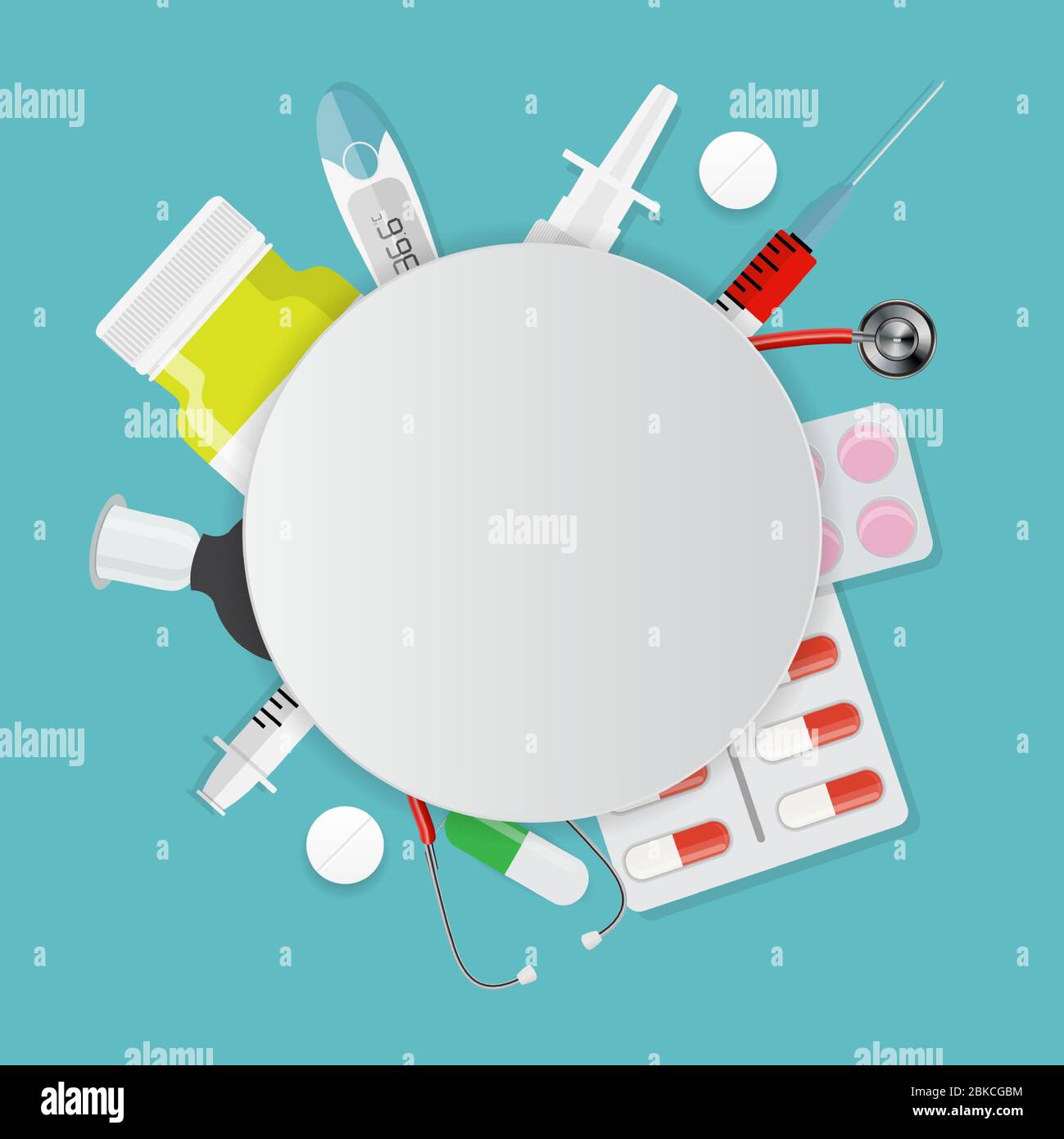 Colorful set of Health Medical Background. Vector Illustration Stock ...