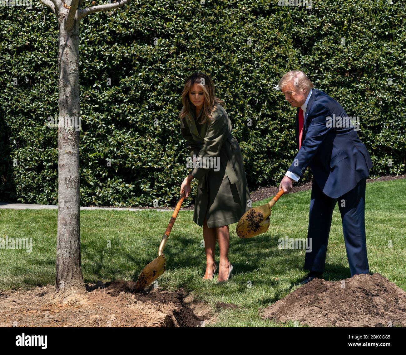 On April 22, 2020, President Donald Trump and First Lady Melania Trump ...