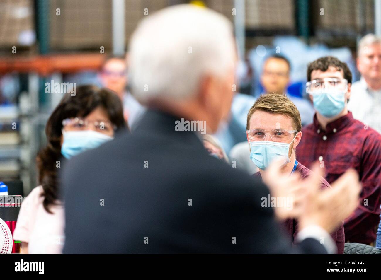 On April 21, 2020, Vice President Mike Pence toured the GE Healthcare ...