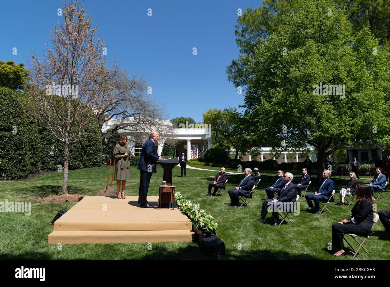 On April 22, 2020, President Donald Trump and First Lady Melania Trump ...