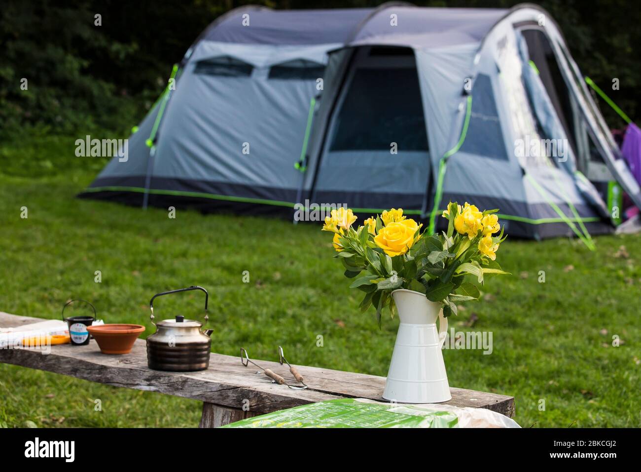 Camping at Wowo's, a family campsite in Sussex Stock Photo - Alamy