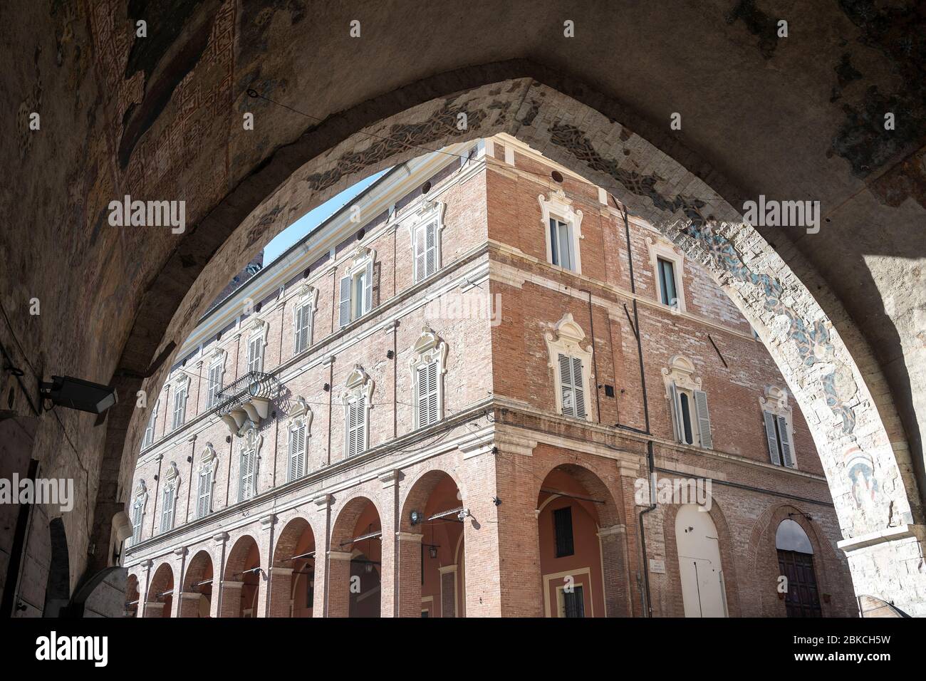 Fabriano, Ancona, Marche, Italy: exterior of historic buildings. The ...