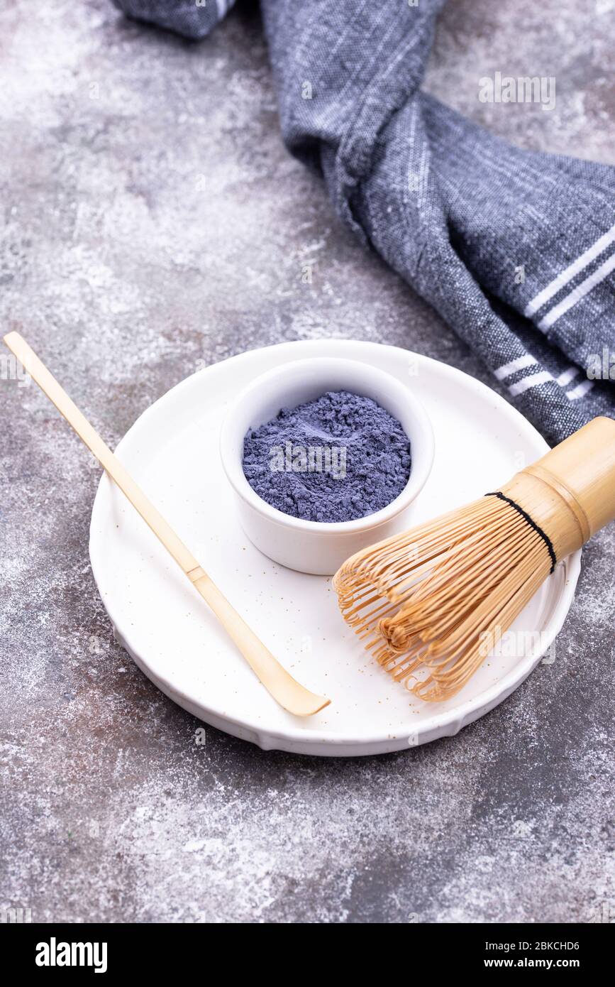 Blue matcha powder from Butterfly pea Stock Photo - Alamy