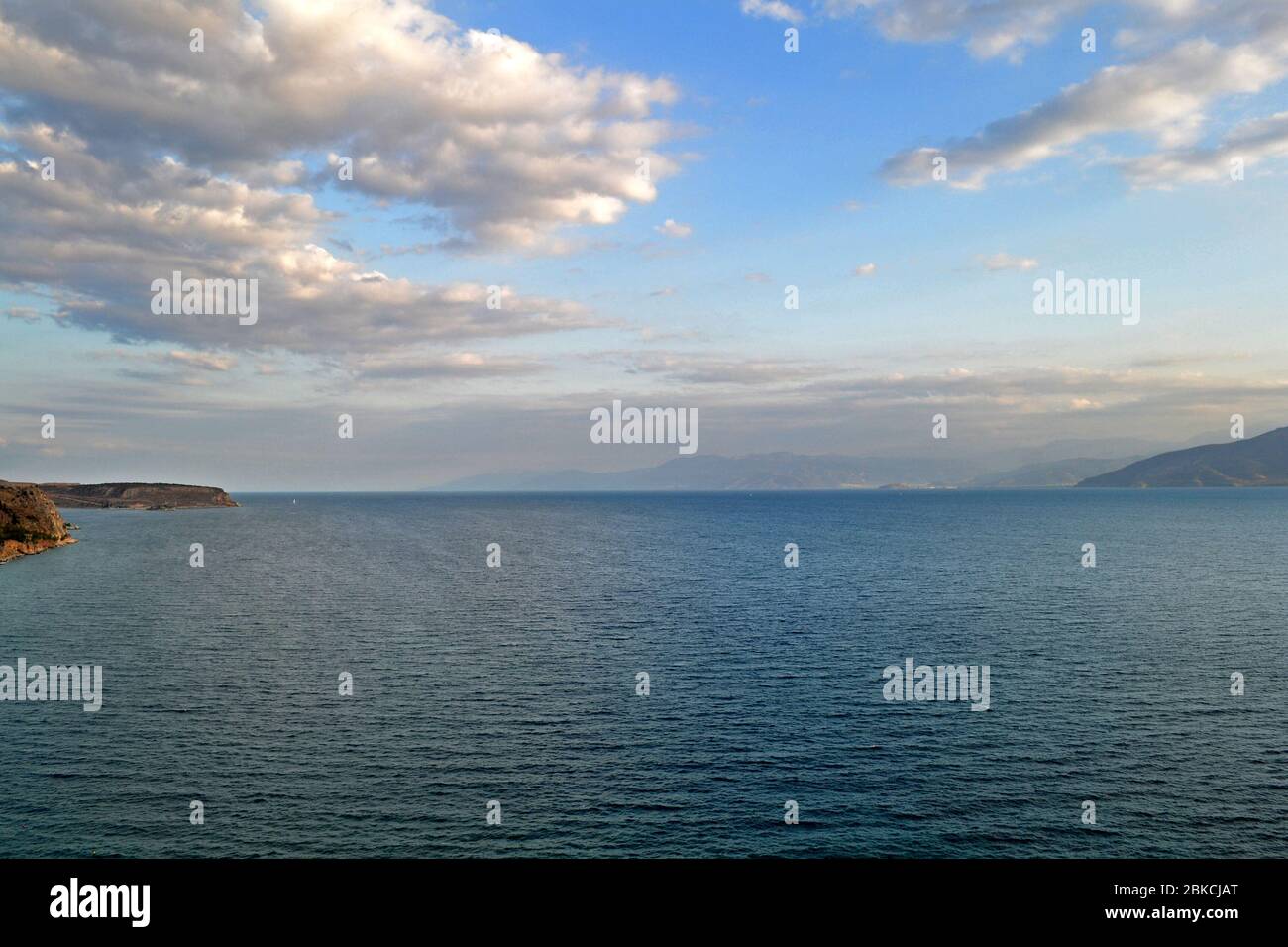 View of Argolic gulf from Nafplio Stock Photo - Alamy