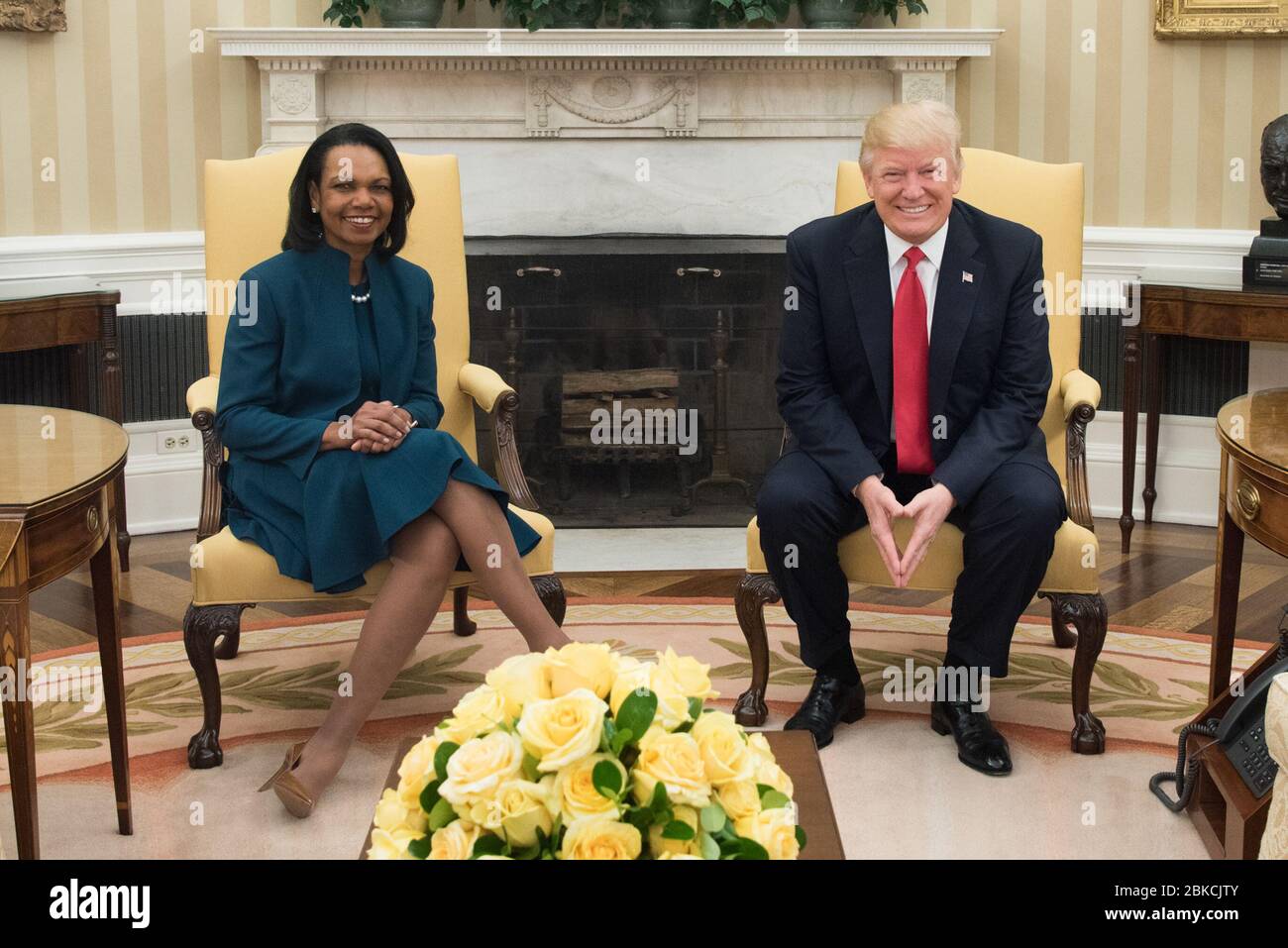 On March 31, 2017, President Donald Trump met with former Secretary of ...