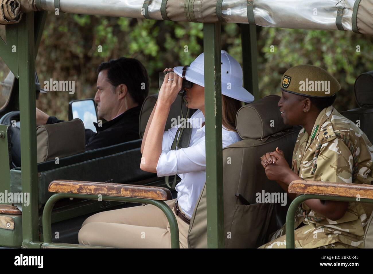 First Lady Melania Trump participates in a safari tour with Nelly ...