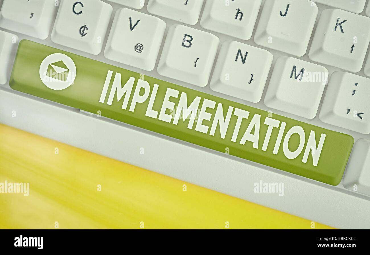 Word writing text Implementation. Business photo showcasing The process ...