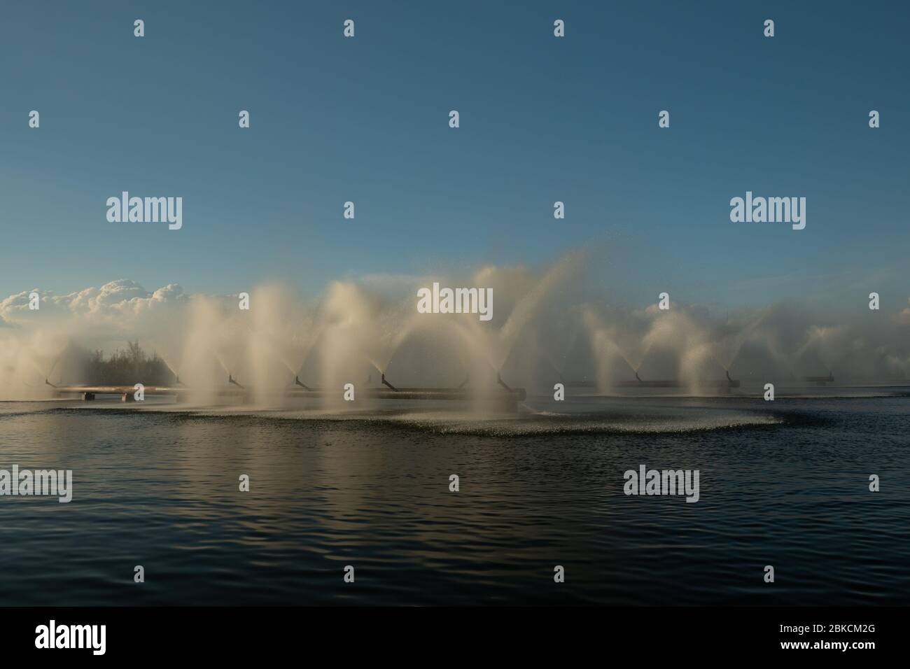 Cooling fountains in a technical reservoir near a thermal power plant ...