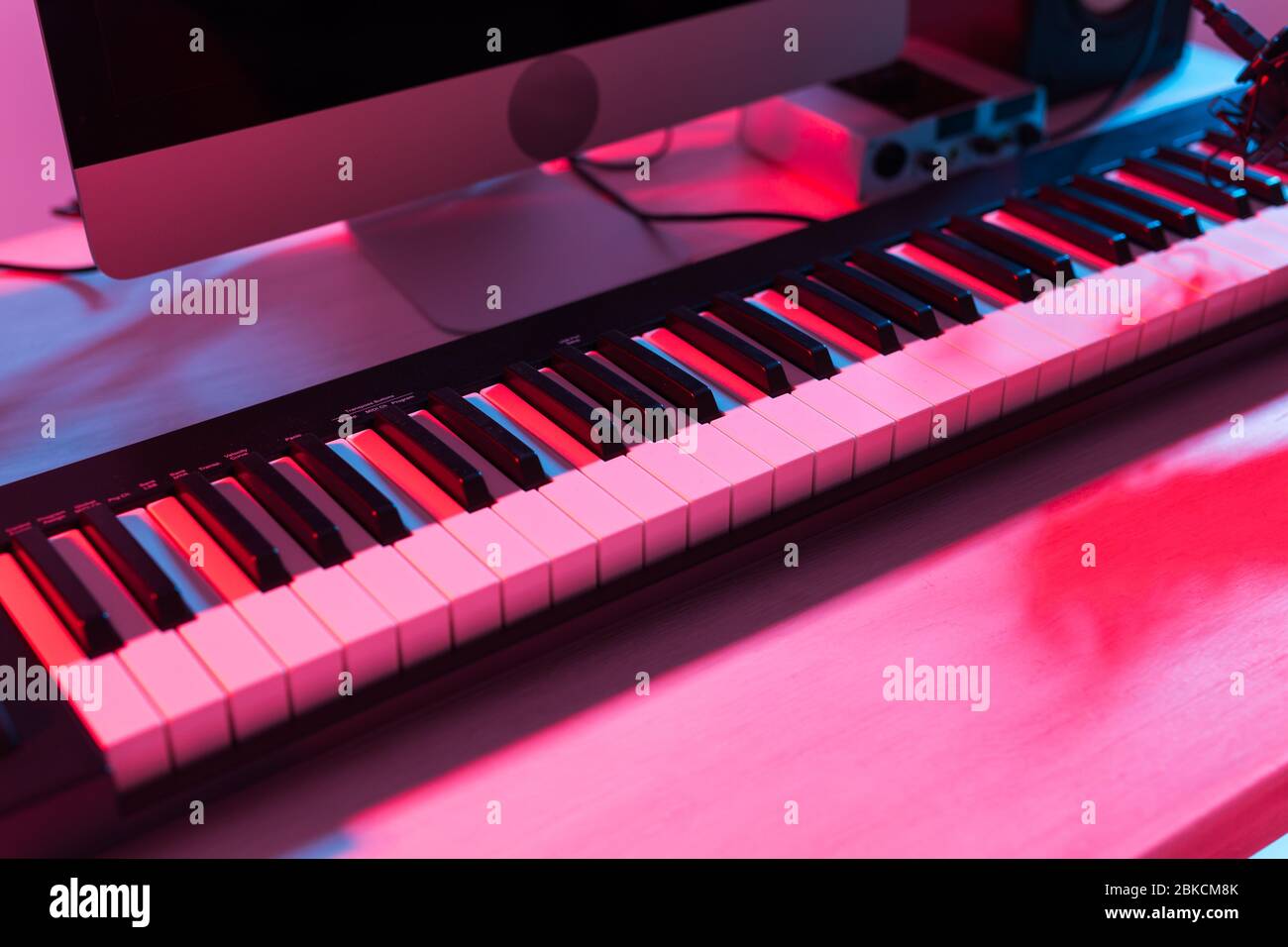 Synthesizer keyboard digital recording, home music record studio ...
