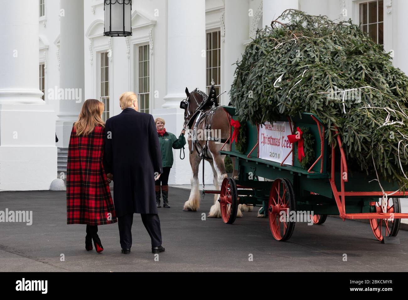 President Donald J. Trump and First Lady Melania Trump receive the ...