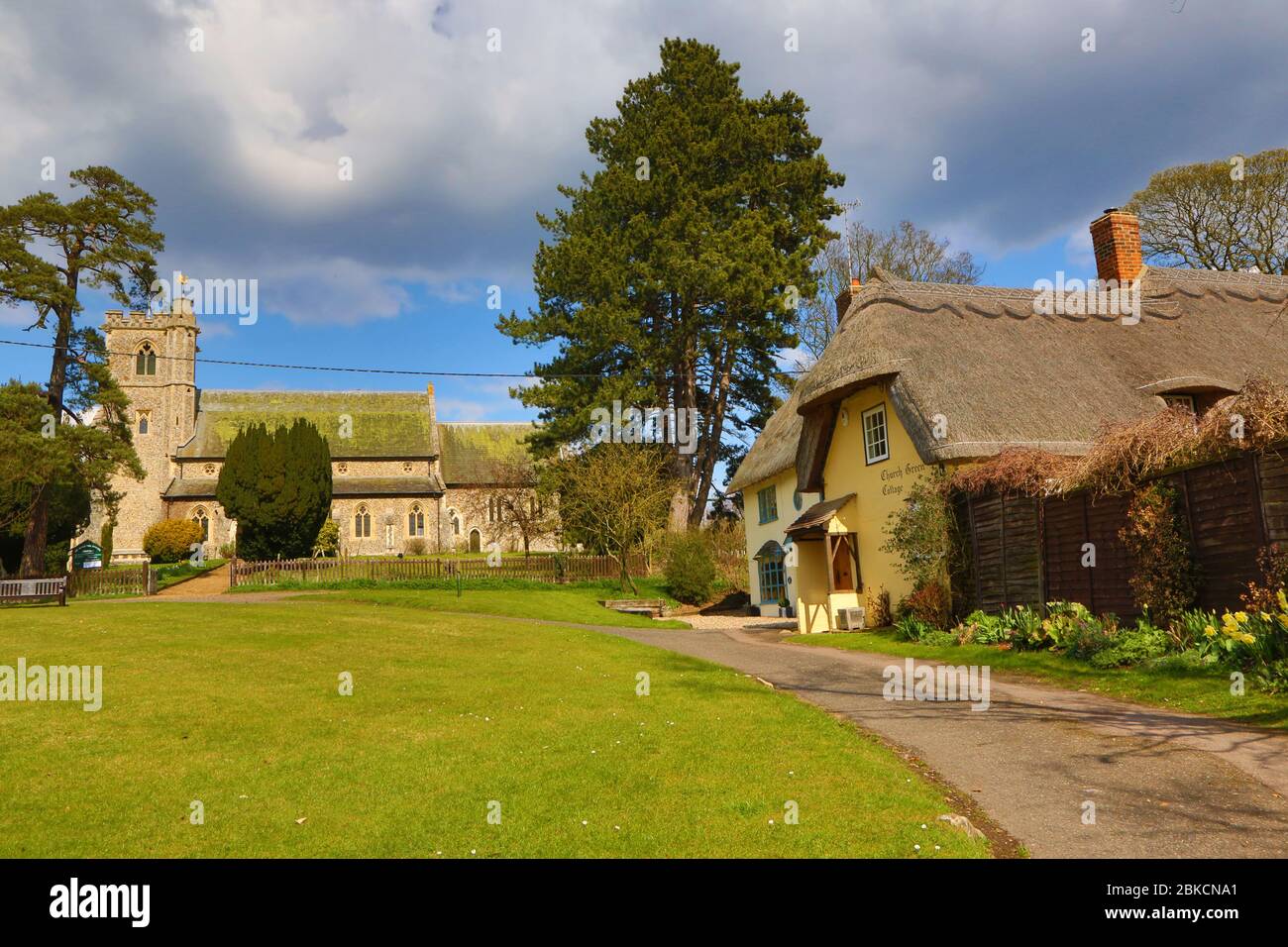 Village with church hi-res stock photography and images - Alamy