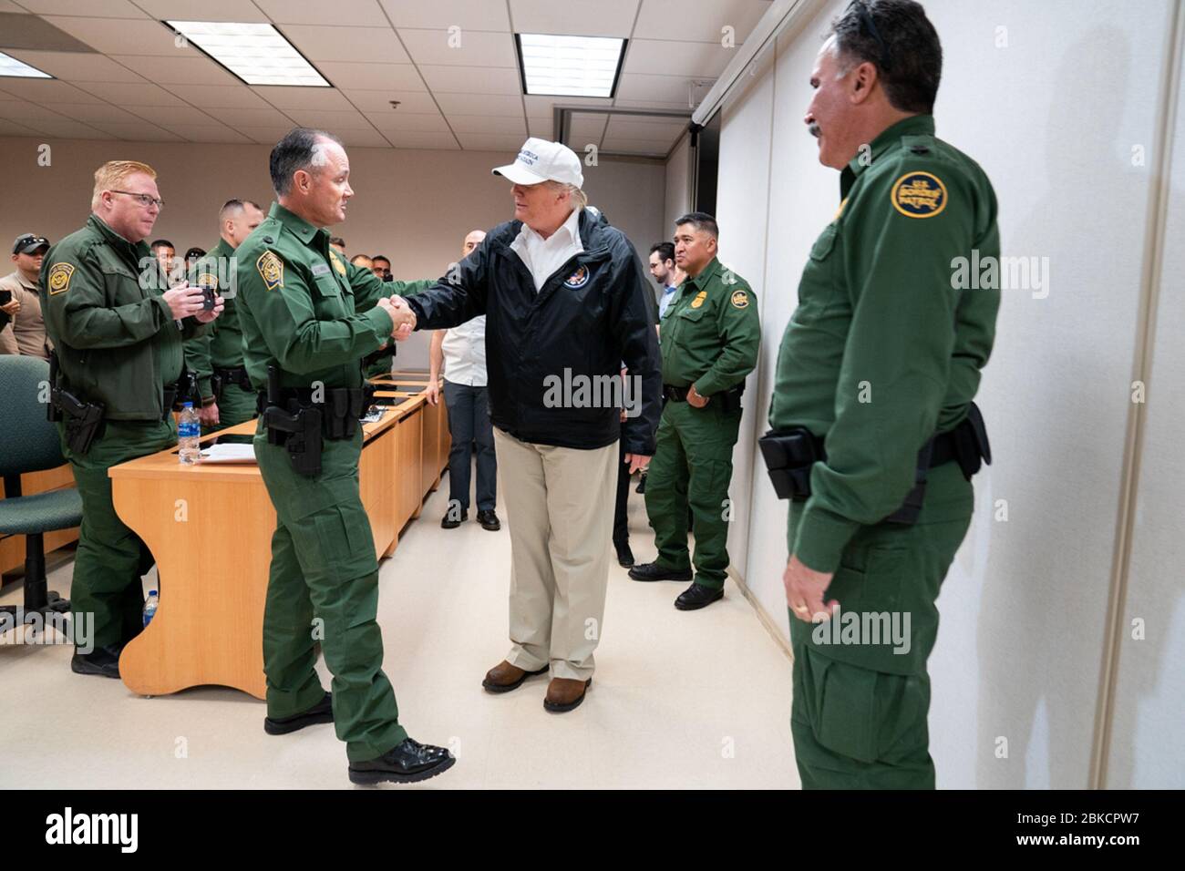 President Trump visited the U.S. Border Patrol McAllen Station in ...