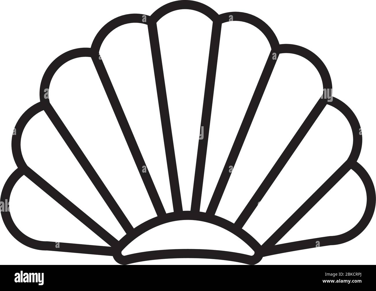 seashell icon over white background, line style, vector illustration ...