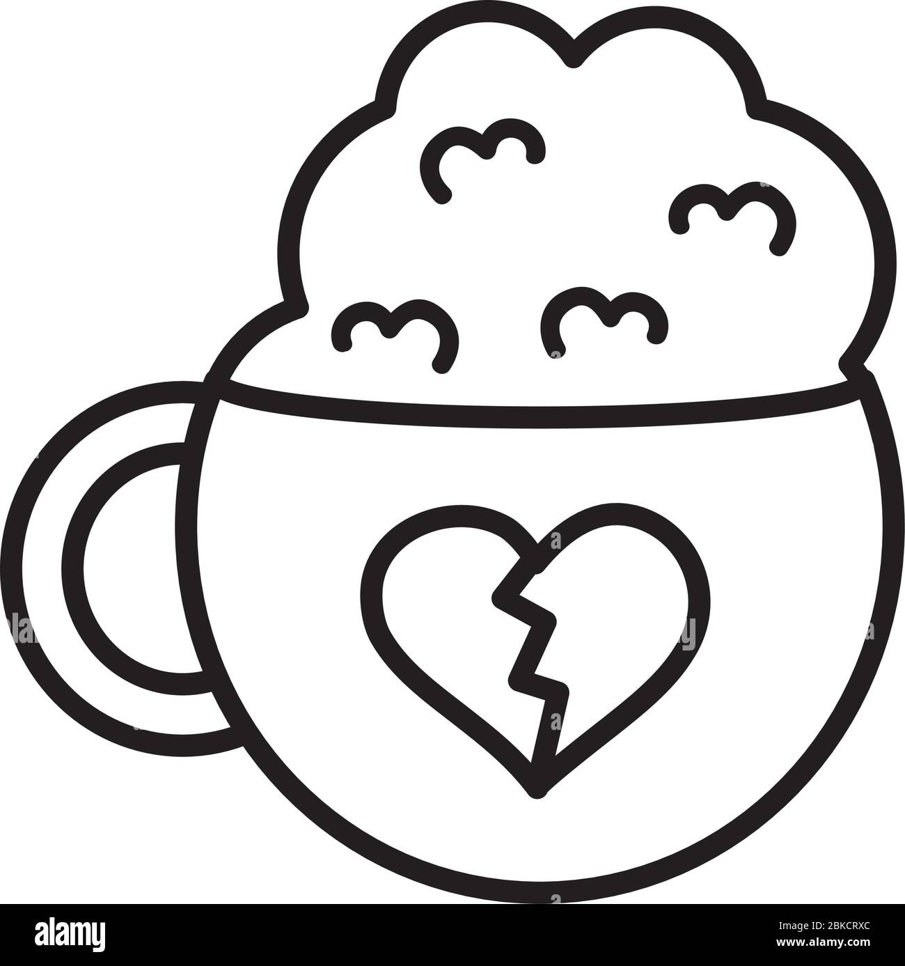 cake mug icon over white background, line style, vector illustration ...
