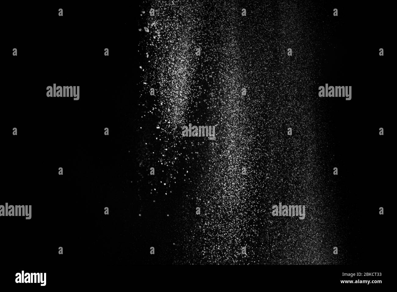 White fluffy snow on small particles isolated on black background 2020 ...