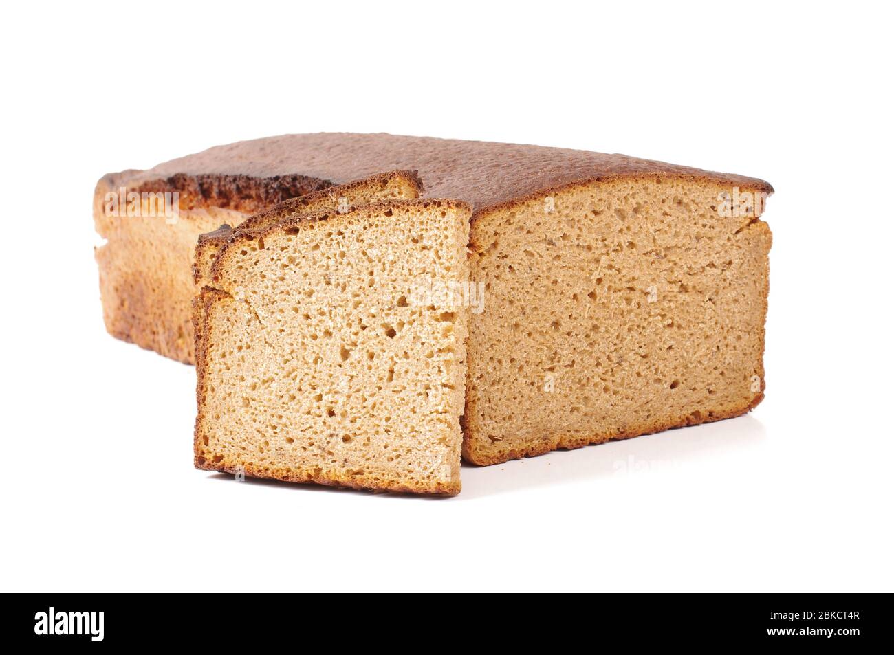 Traditional lithuanian rye bread (dark bread) loaf isolated on the ...